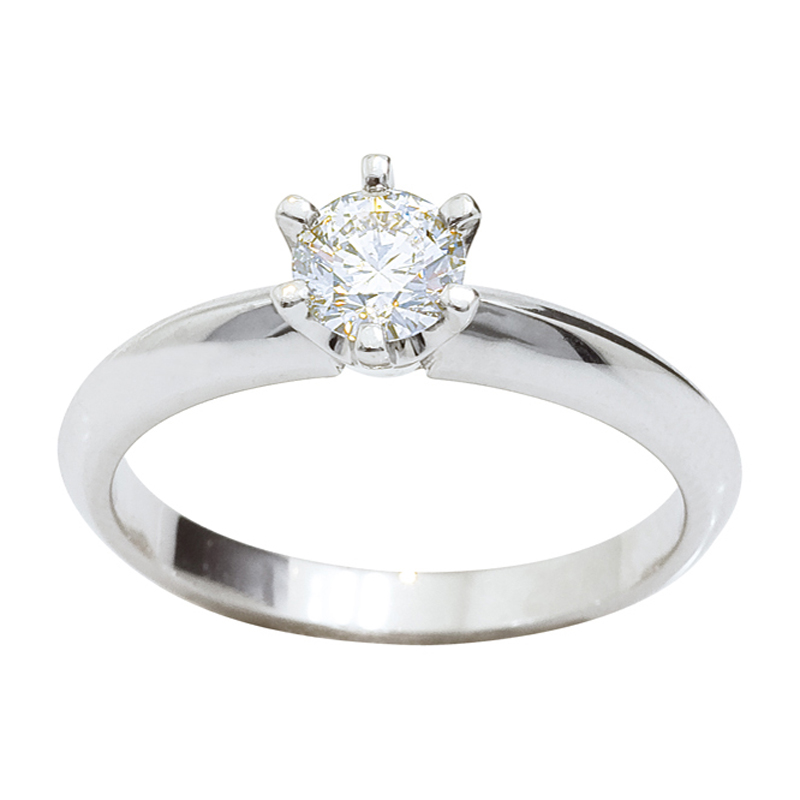 18W24671C50 Solitaire Engagement Ring - Half Carat - White Gold