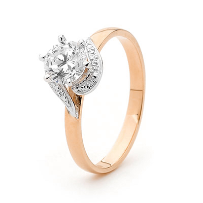 Cubic Zirconia Solitaire - Rose Gold